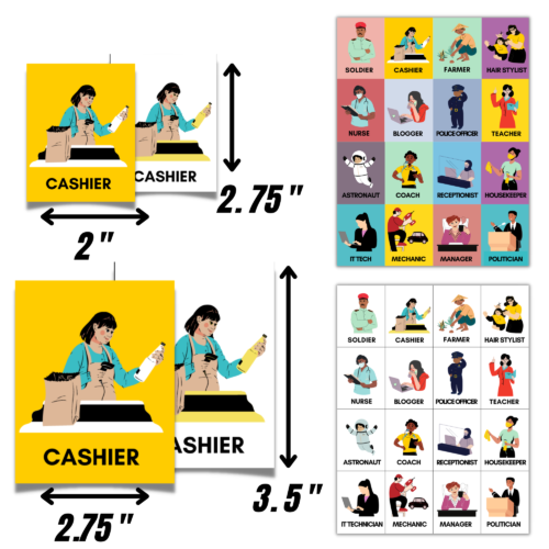 Jobs Vocabulary Picture Cards for ESL, English Learners, Games, Memory ...