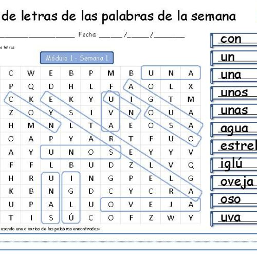 Sopa de letras- Encuentra y escribe las palabras HMH de la semana ...