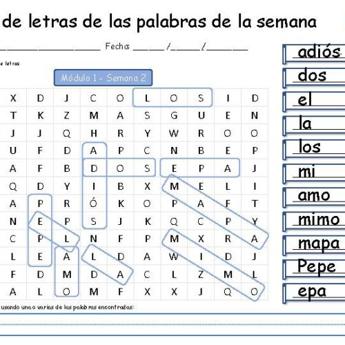 Sopa de letras- Encuentra y escribe las palabras HMH de la semana ...