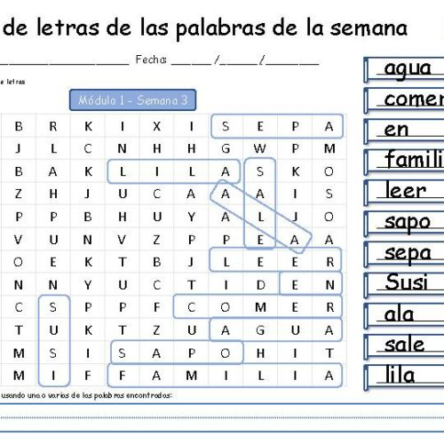 Sopa de letras- Encuentra, traza y escribe las palabras HMH de la ...