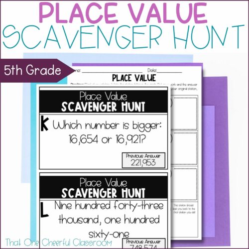 5th Grade Comparing Numbers and Expanded Form Place Value Scavenger ...