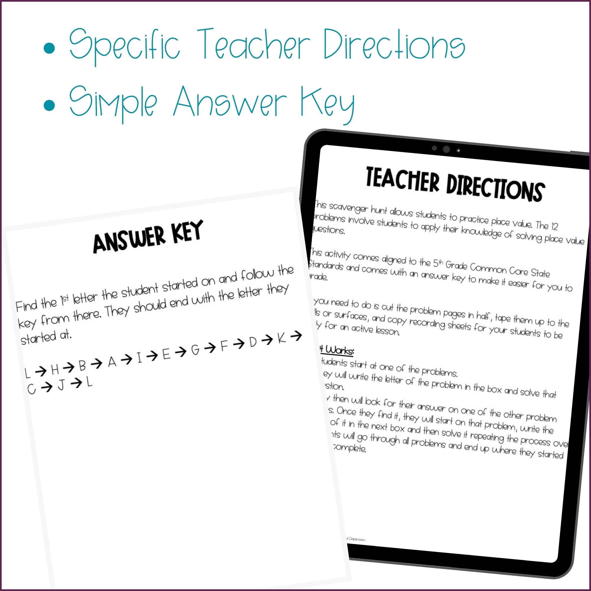 5th Grade Comparing Numbers and Expanded Form Place Value Scavenger ...