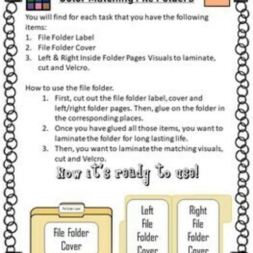 Color Matching File Folders- SPED & Autism Resources - Classful