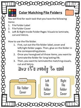 Color Matching File Folders- SPED & Autism Resources - Classful