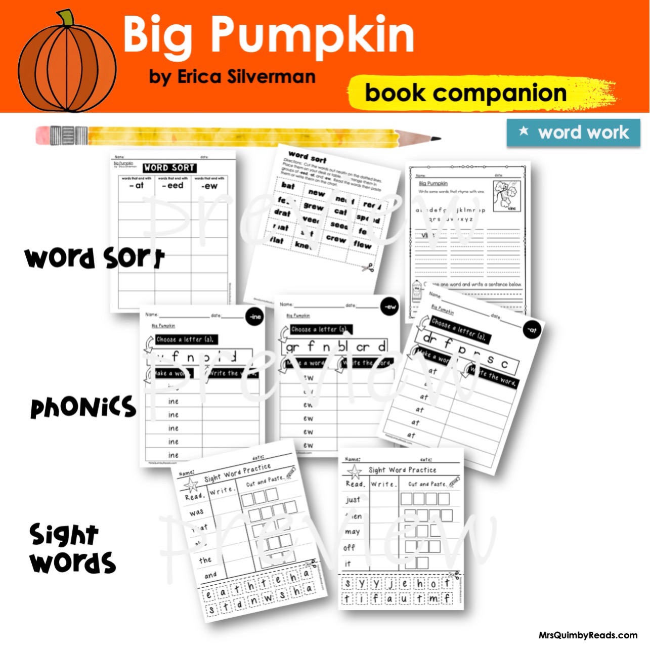 Big Pumpkin | Book Companion | Children's Literature | First Grade ...