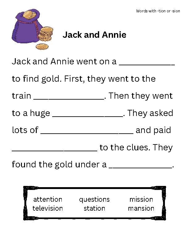 CLOZE Stories with -LE/-TION/-SION/-ING/-ED Ending Words - Classful