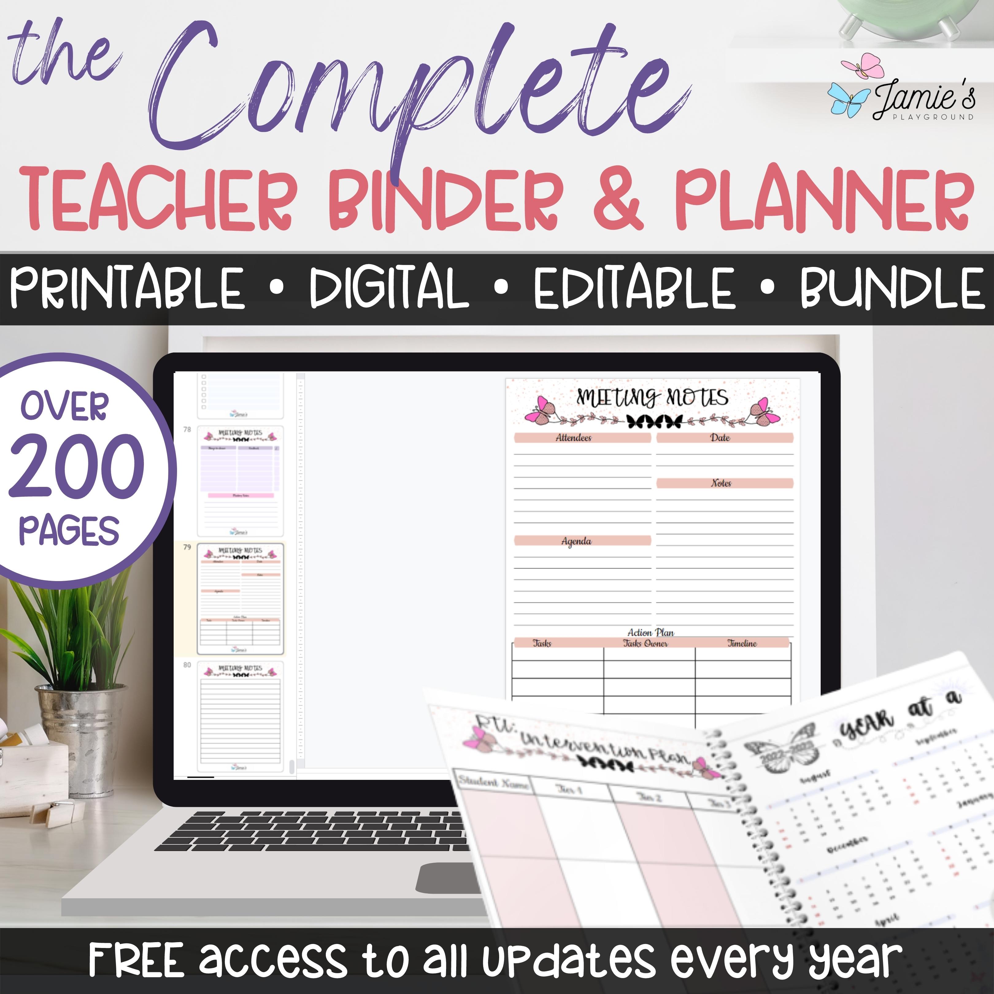 Editable Teacher Binder and Planner 2023 | FREE Updates Every Year ...