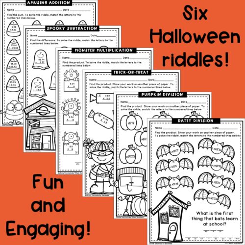 Halloween Math Riddles | Decimals - Classful
