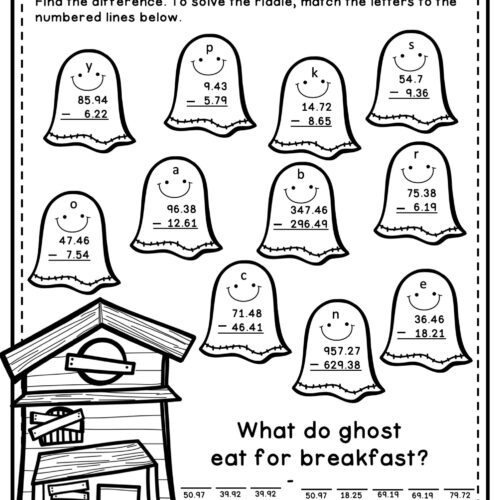 Halloween Math Riddles | Decimals - Classful