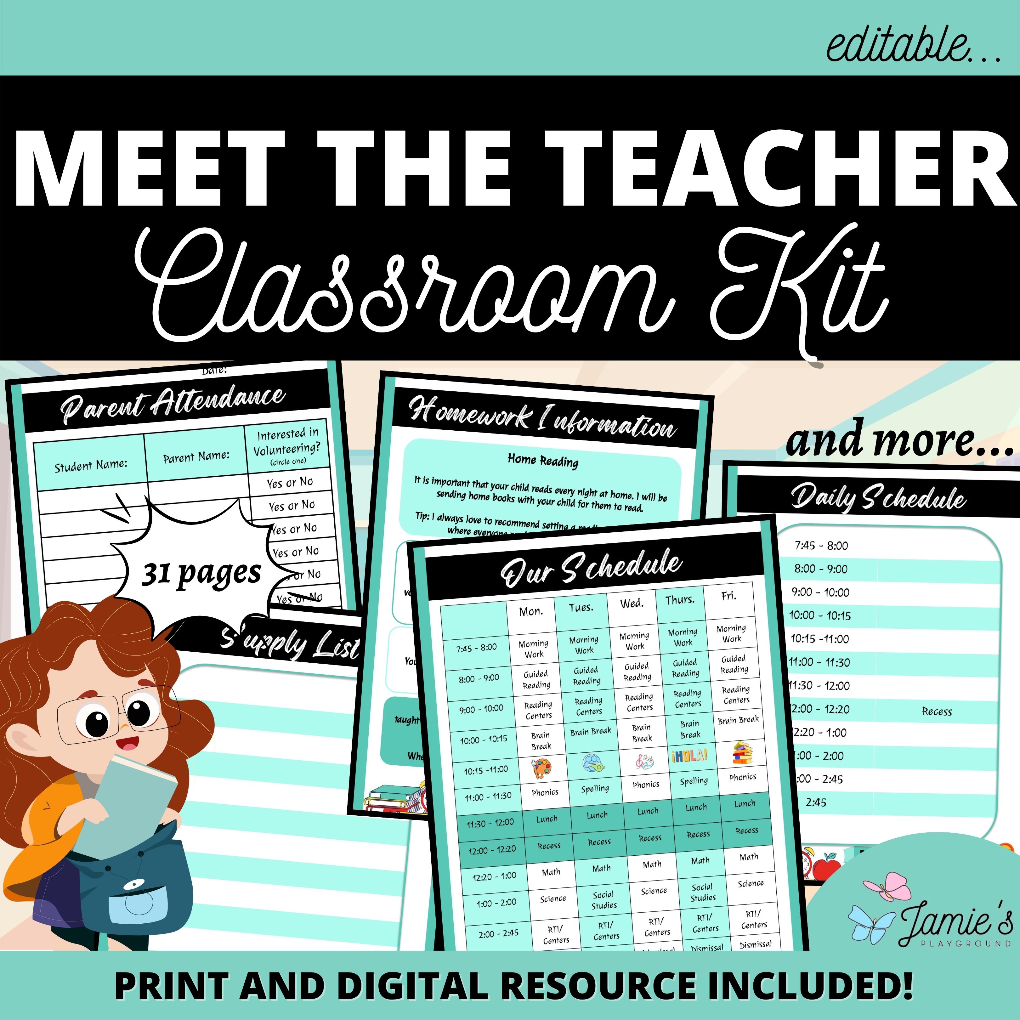 Parent Communication Log Editable Student Information Sheets - Classful