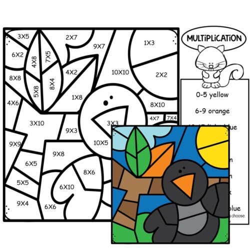 Fall Color by Number Multiplication Fall Color by Code Multiplication ...