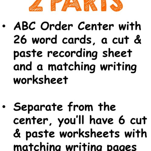 Halloween Literacy Center Halloween ABC Order Alphabetical Order ...