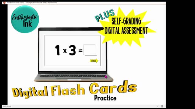PPT Digital Multiplication Flash Cards Multiplying by 1 through 10 Fact ...