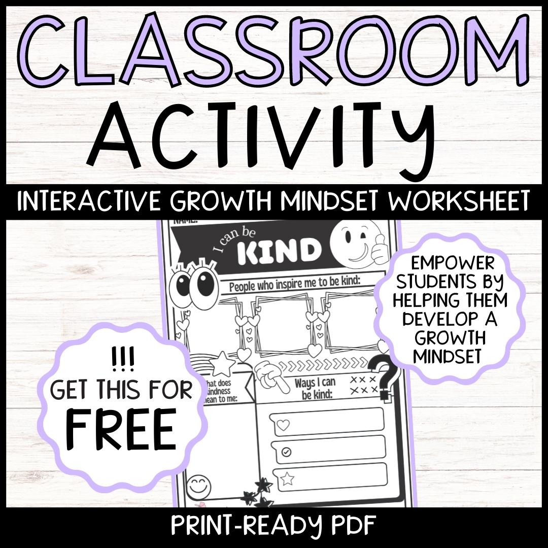 FREE - Growth Mindset Classroom Activity- Fun & Engaging Back to School ...