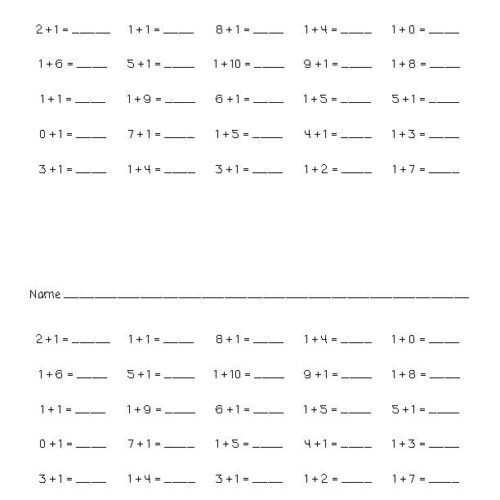 Addition and Subtraction Time Test - Fact Fluency 1-10 - Classful