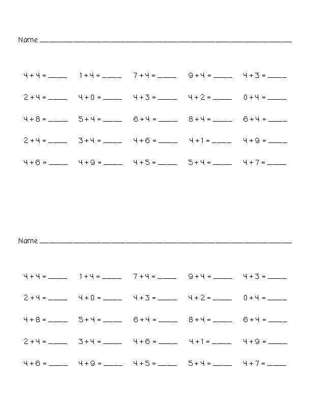 Addition and Subtraction Time Test - Fact Fluency 1-10 - Classful