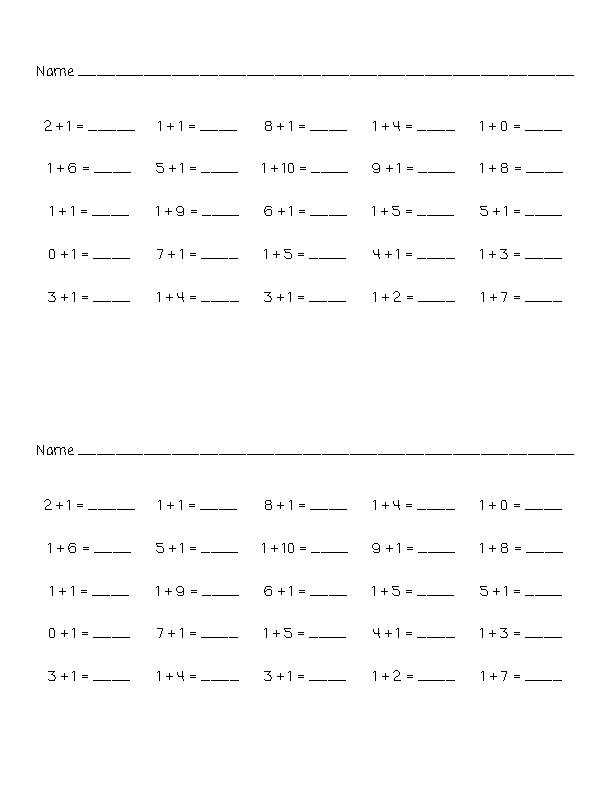 Addition Time Test - Fact Fluency 1-10 - Classful