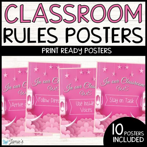 Classroom Rules & Expectations Posters (Pink) Bulletin Board Classroom ...