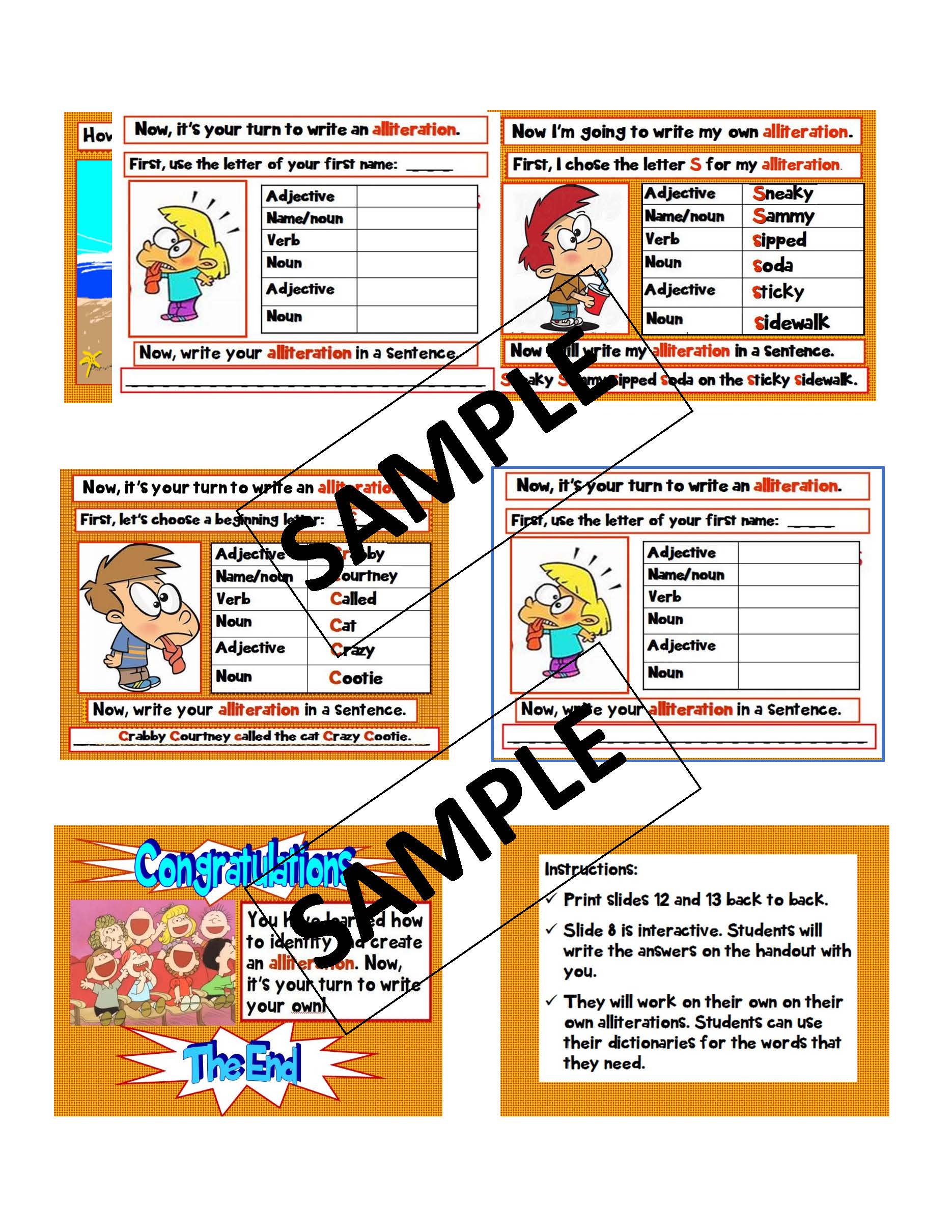 What is Alliteration? PPT with Audio Narration Common Core Grades 3-5 ...