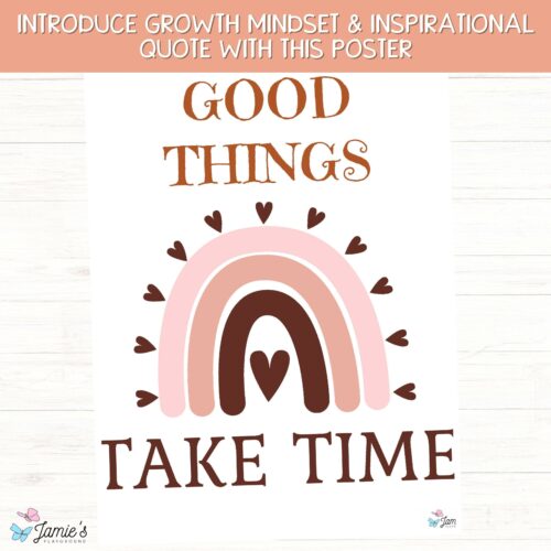 FREE Growth Mindset Poster Motivational Boho Classroom Decor - Classful