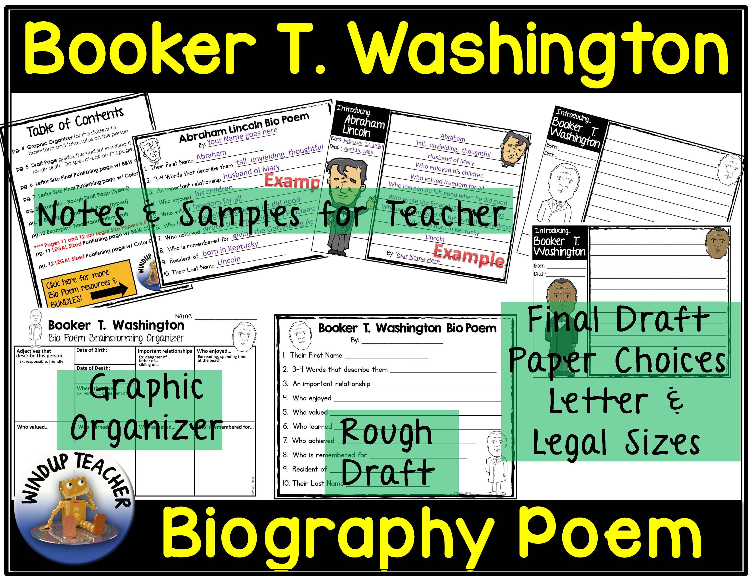 Booker T. Washington Poem Writing Activity - Classful
