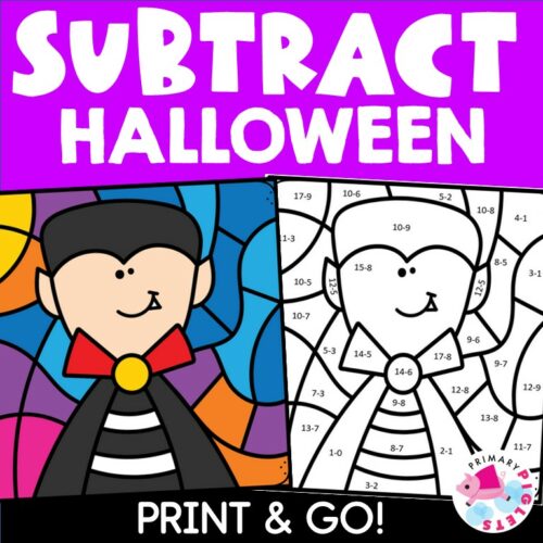 Halloween Color by Number Subtraction Halloween Color by Code ...