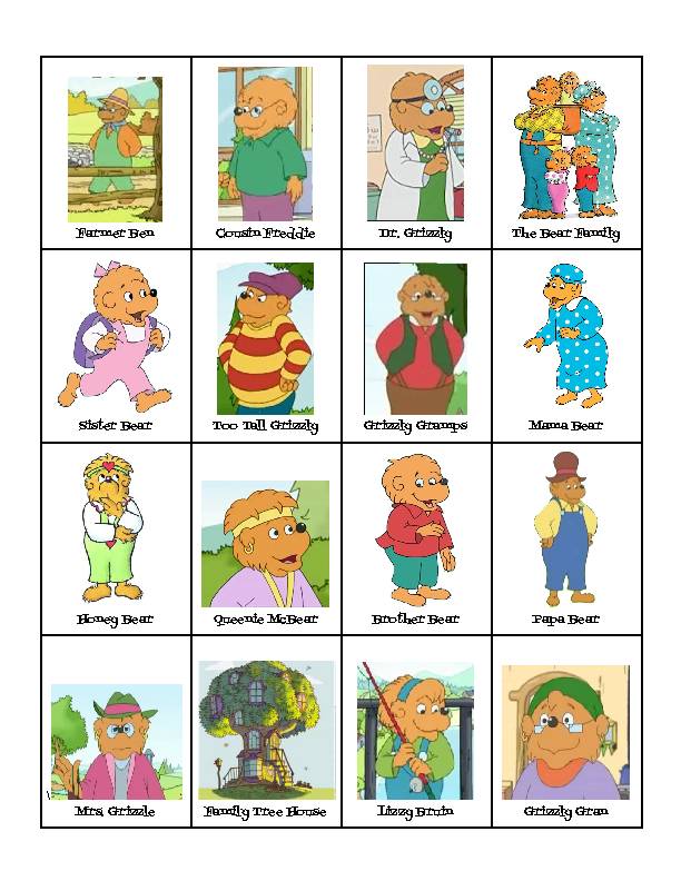 Berenstain Bears Character Bingo - Classful