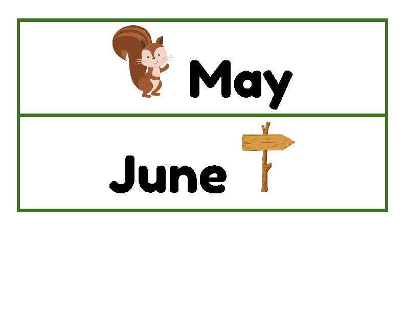 Camp-Themed Calendar Months - Classful