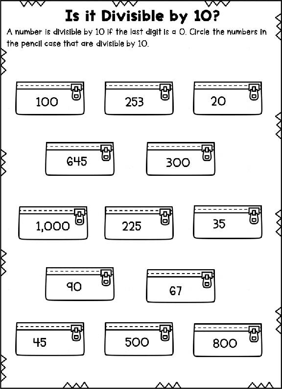 Divisible by 10 Worksheet | Divisibility Rules | SPED | Math - Classful