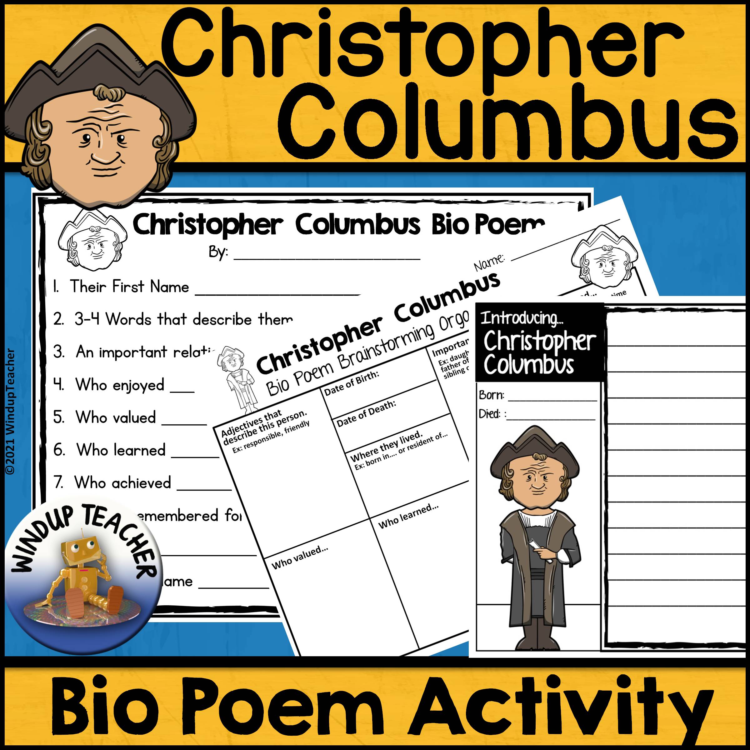 Christopher Columbus Poem Writing Activity - Classful
