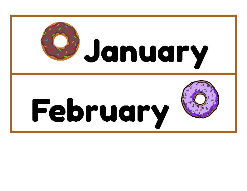 Donut Themed Calendar Set - Classful