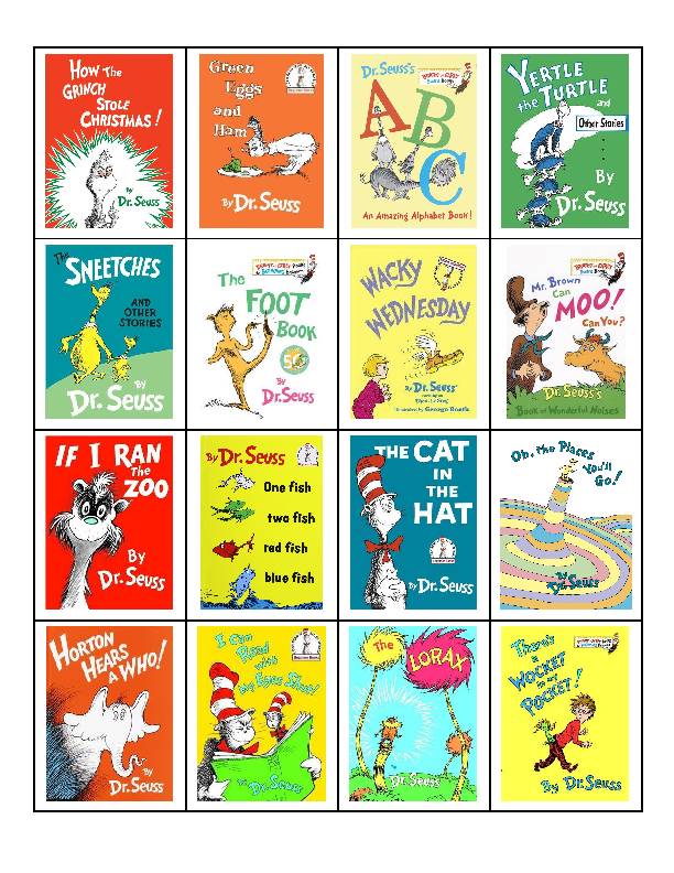 Dr. Seuss Book Bingo - Classful