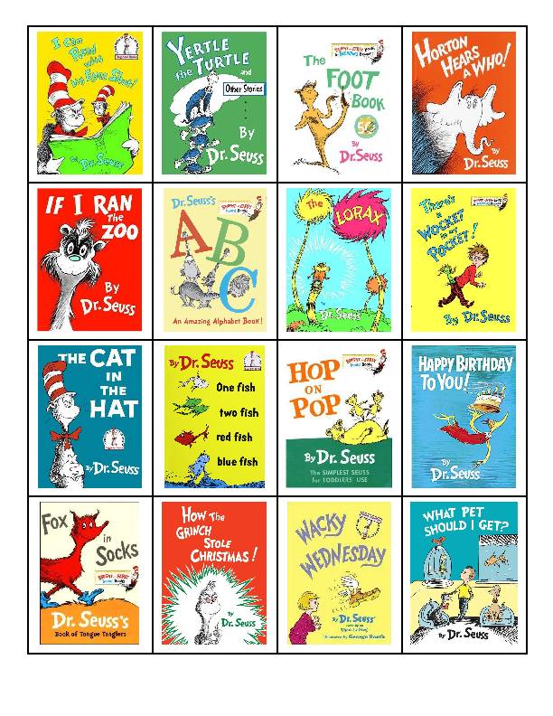 Dr. Seuss Book Bingo - Classful