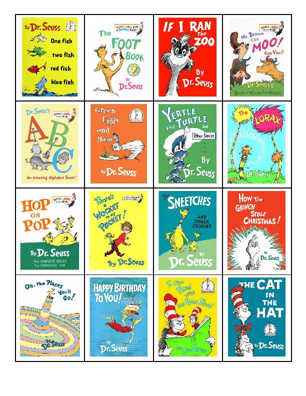 Dr. Seuss Book Bingo - Classful