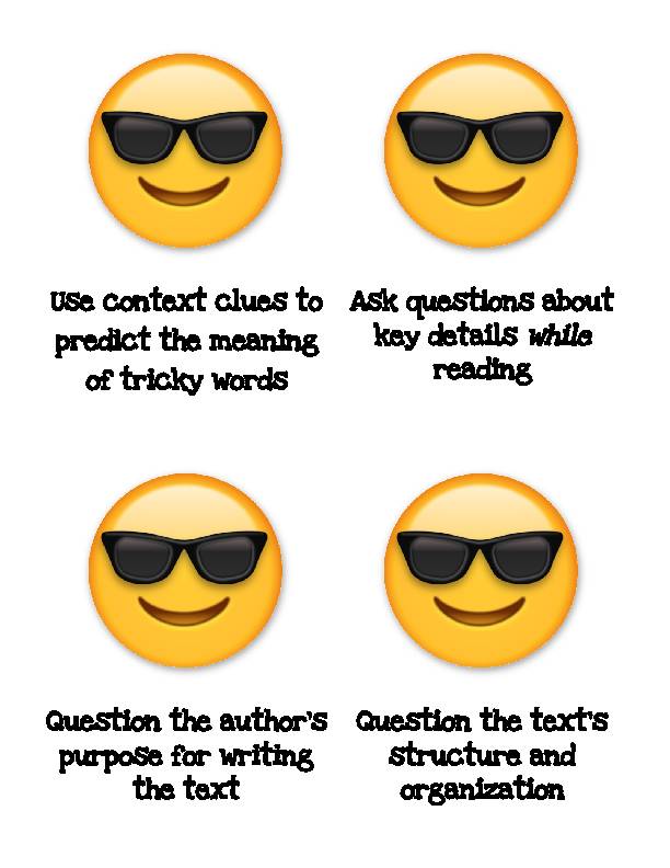 Emoji Themed Reading Comprehension Visual - Classful