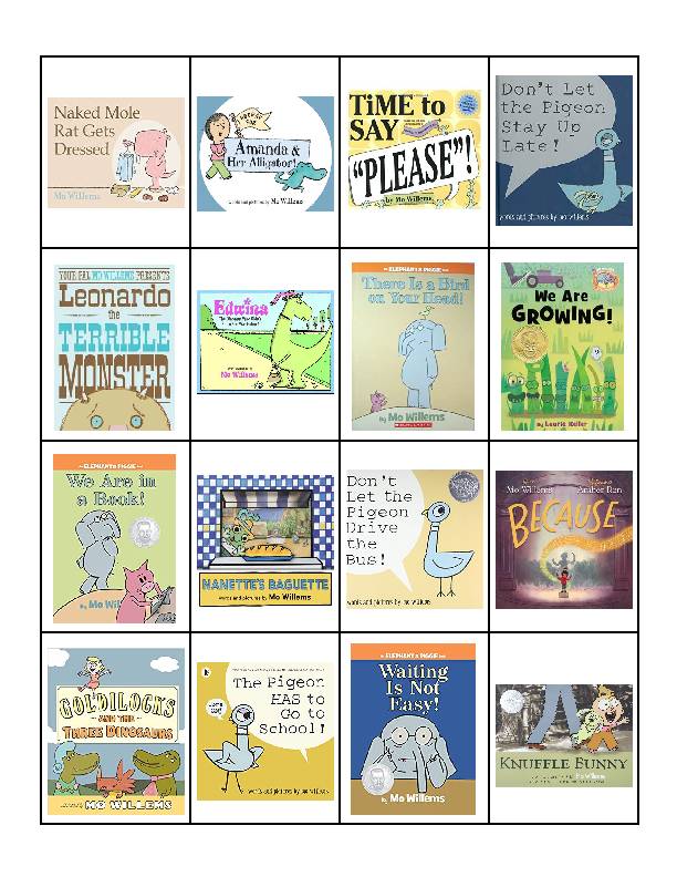 Mo Willems Book Bingo - Classful