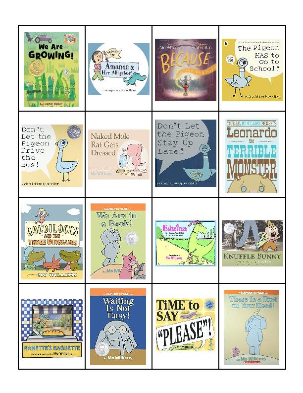 Mo Willems Book Bingo - Classful