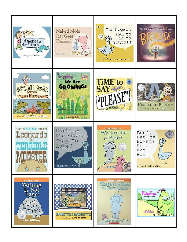 Mo Willems Book Bingo - Classful