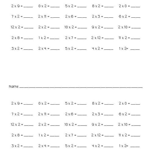 Multiplication and Division Time Test 1-12 - Classful