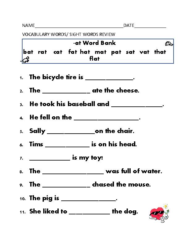 -at Words Practice - Classful