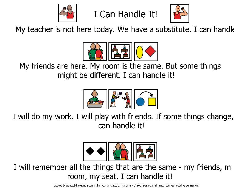 Substitute Teacher Social Stories in 3 Levels for Students with Special ...