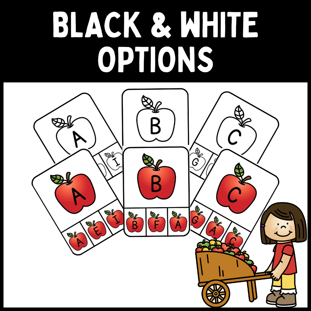 Apple Clip Cards for Fine Motor Skills Using Clothespins - Classful