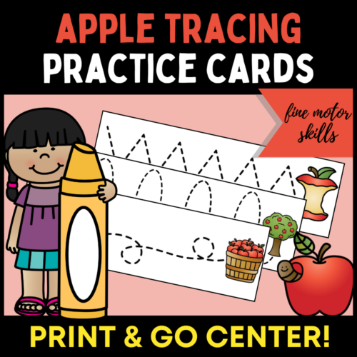 Apple Tracing Practice Cards for Fine Motor Skills - Classful