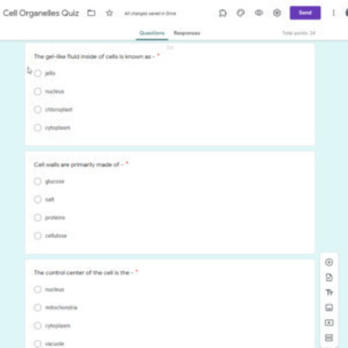 Cell Structures / Organelles Quiz in Google Forms - Classful