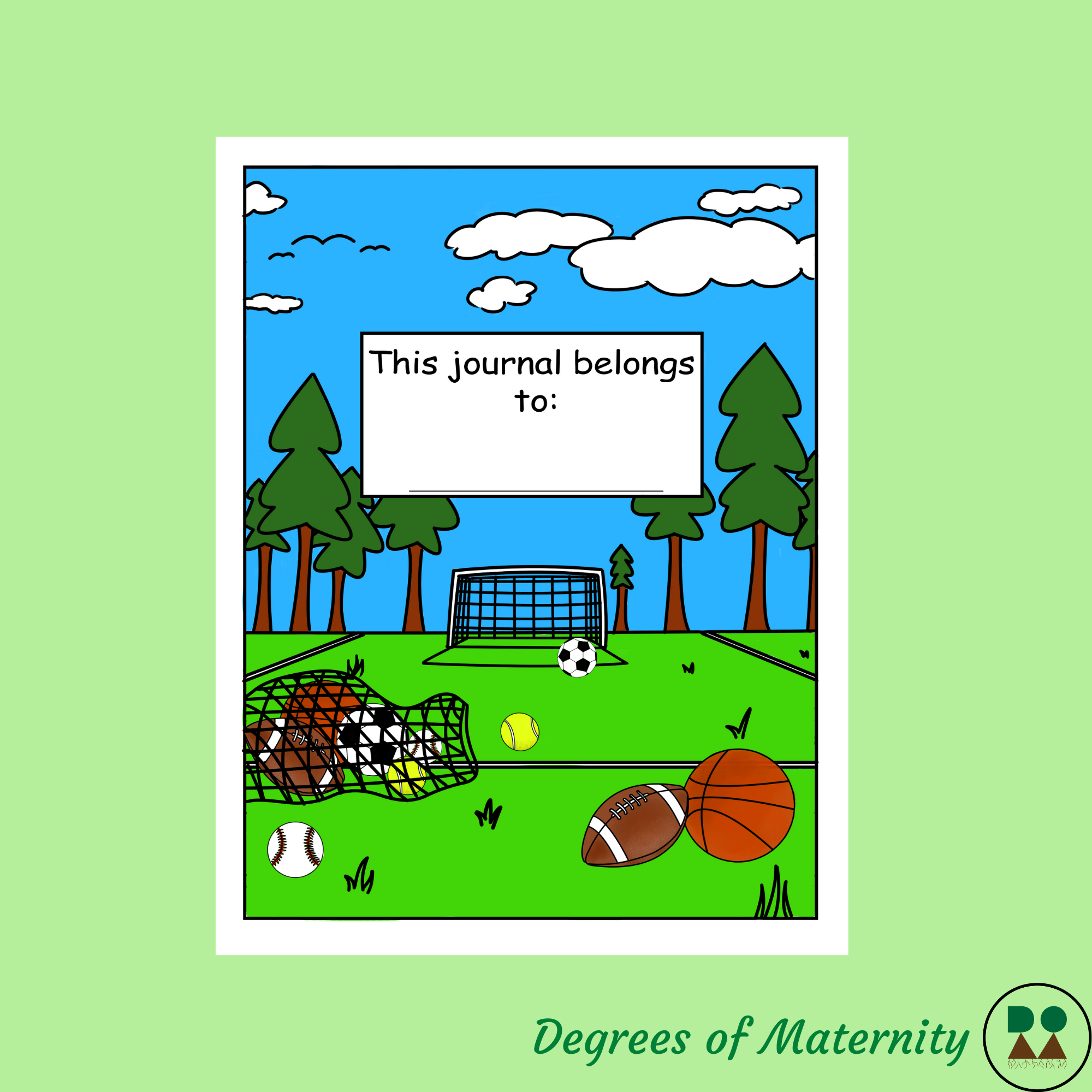 Sports Fun Journal Pages, Bookmarks, and Doorknob Hangers (full color ...