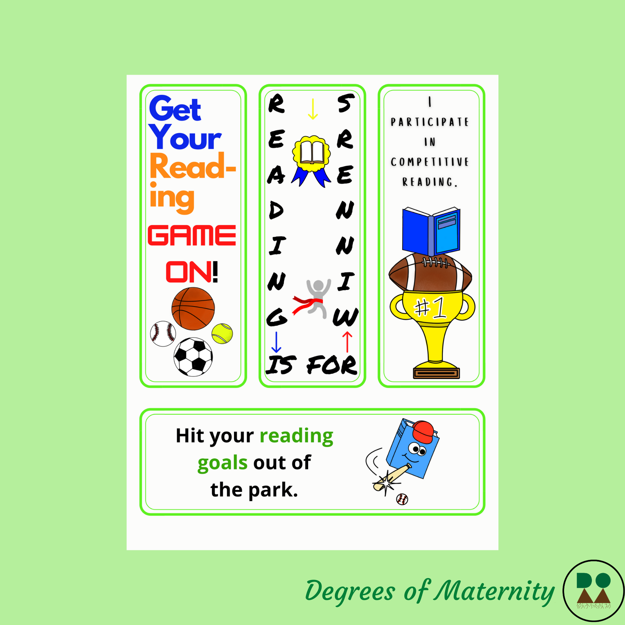 Sports Fun Journal Pages, Bookmarks, and Doorknob Hangers (full color ...