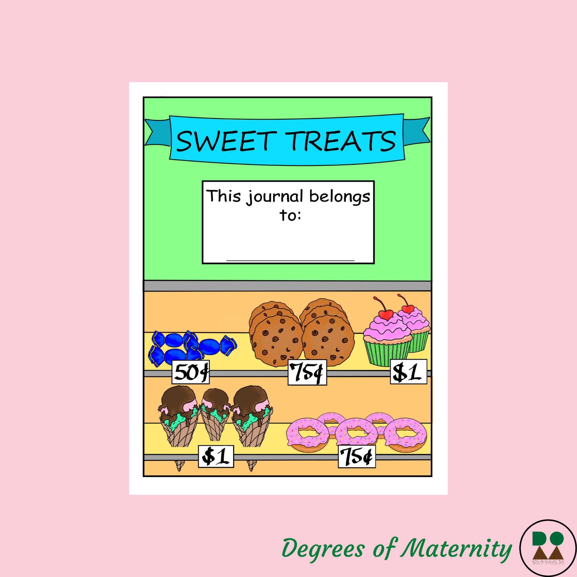 Sweet Treats Journal Pages, Bookmarks, and Doorknob Hangers (full color ...