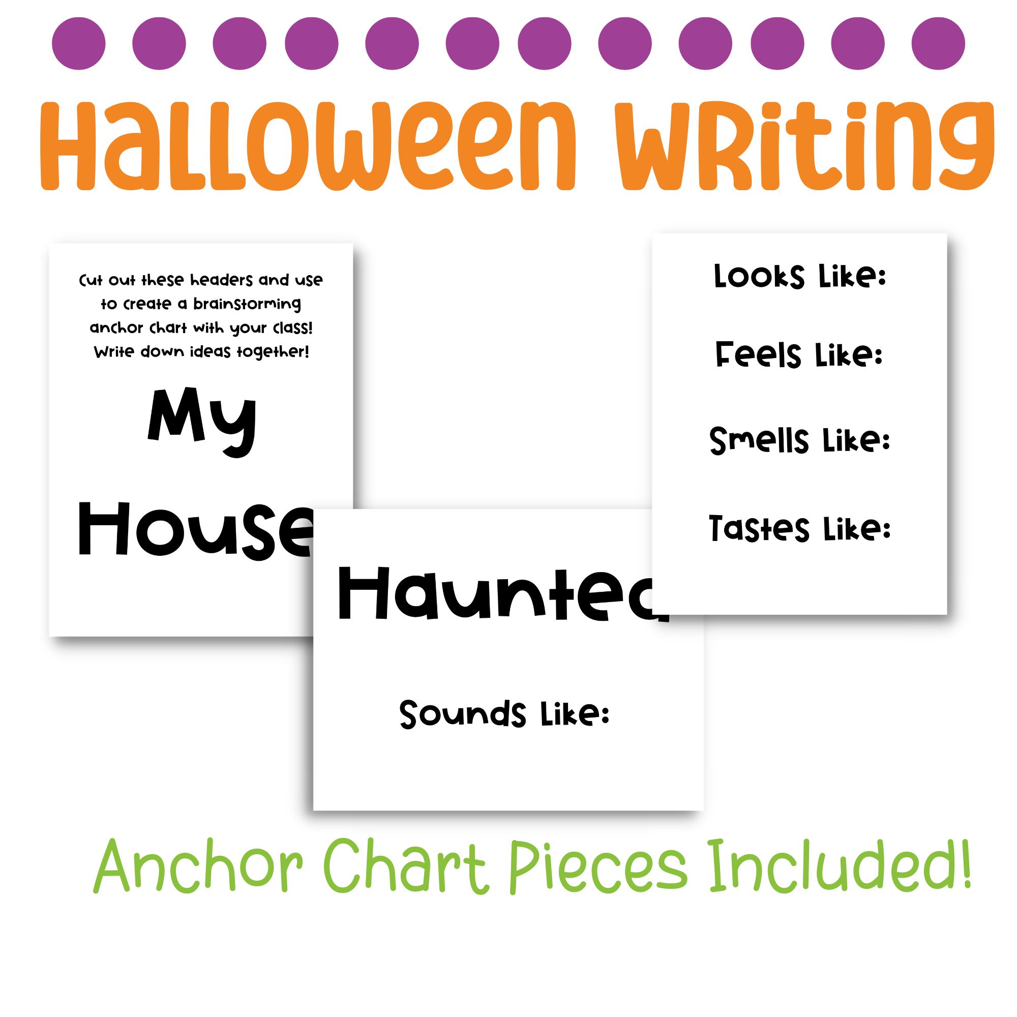 Halloween Writing Craft- Haunted House 5 Senses Writing Project - Classful