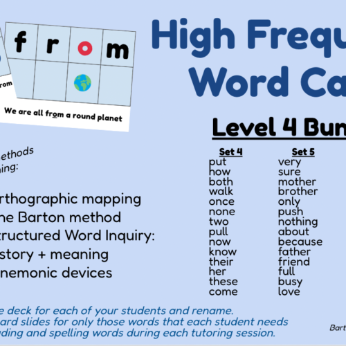 Level 4 Bundle - High Frequency Word Cards (Barton Sight Words) by The ...