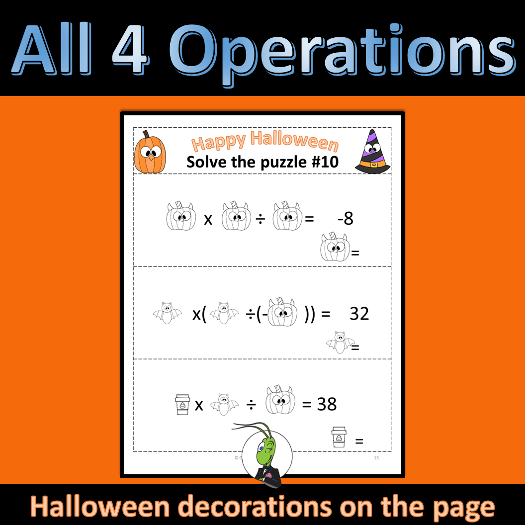 Halloween Logic Puzzles | Algebra 1 - Classful